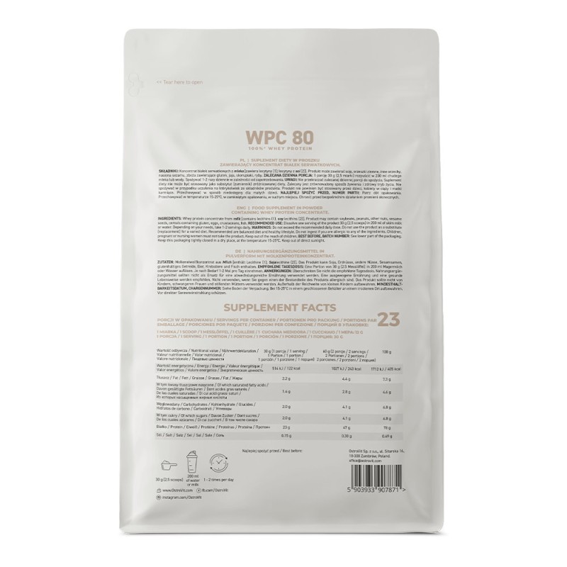 OstroVit WPC 80 - Hoogwaardige Wei Eiwitten Smaak naturel